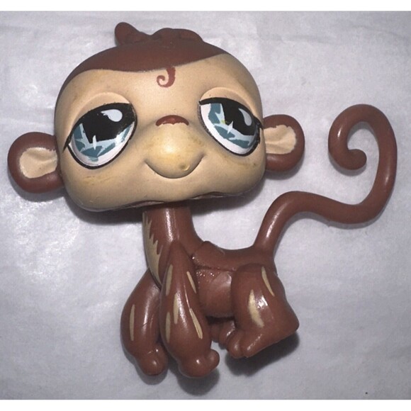 Littlest Pet Shop | Toys | Lps Brown And Tan Monkey With Blue Tear Drop ...